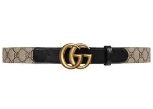 Gucci Saint Laurent Leather Belt With Monogram Buckle - Black