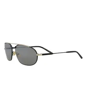 Saint Laurent Round Oval Sunglasses - Black/silver (sl561