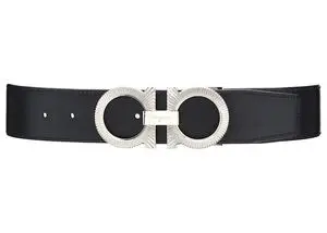 FERRAGAMO Reversible And Adjustable Gancini Belt - Black/big Sur Soil