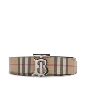 Burberry Reversible Monogram Motif Vintage Check Belt 1.4 Width - Archive Beige