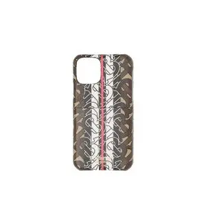 Burberry Monogram Canvas And Leather Iphone 11 Pro Phone Case - Brown/white/black