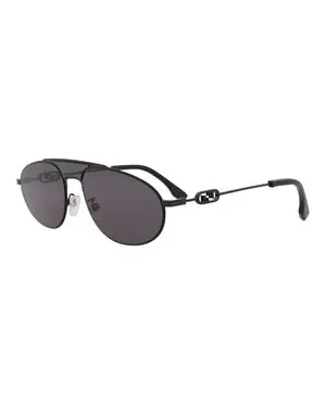 Fendi Aviator Sunglasses - Black Black Smoke (fe40072u/y/57