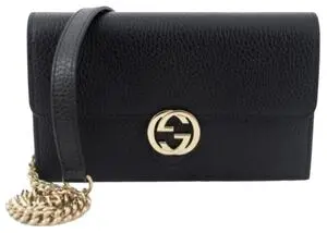 Gucci Interlocking Chain Wallet Small - Black