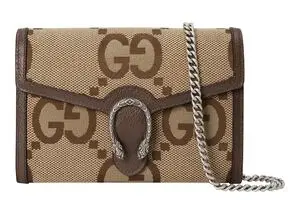 Gucci Dionysus Chain Wallet Jumbo Gg - Camel/ebony
