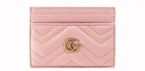Gucci Gg Marmont Card Case Matelasse - Light Pink