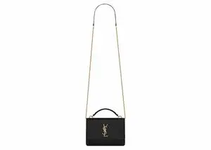 Saint Laurent Sunset Chain Wallet In Smooth Leather - Noir