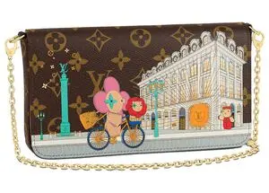 LOUIS VUITTON Félicie Pochette Vivienne Holiday - Monogram Canvas/pink