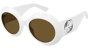 Gucci Round Frame Sunglasses - White/brown (gg1647sone-color003)