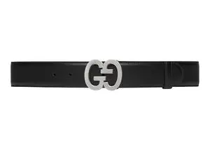 Gucci Gg Buckle Wide Belt - Black