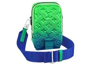 LOUIS VUITTON Double Phone Pouch Taurillon Illusion - Blue/green