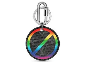 LOUIS VUITTON Round Illustre Bag Charm And Key Holder Metallic Monogram Eclipse - Rainbow