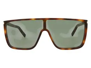 Saint Laurent Acetate Shield Frame Sunglasses - Havana/green (sl364maska/30008960