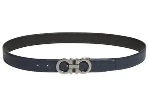 FERRAGAMO Reversible And Adjustable Gancini Belt Slate/black