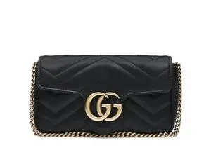 Gucci Gg Marmont Matelassé Super Mini Bag - Black
