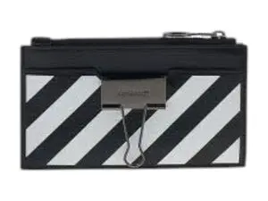 Off-White Binder Zipped Card Case - Black