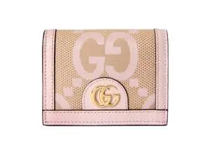 Gucci Ophidia Jumbo Gg Card Case - Beige/light Pink