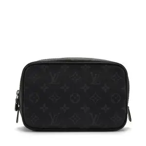 LOUIS VUITTON Toiletry Pouch Monogram Eclipse Pm - Black/grey