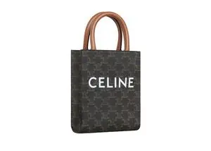Celine Vertical Mini Tote Triomphe Canvas - Tan