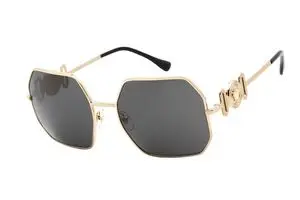 Versace Hexagon Full Rim Sunglasses - Gold (ve2248/100287)