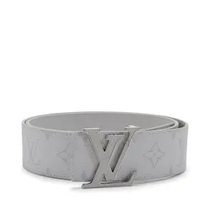 LOUIS VUITTON Initiales Reversible Belt Monogram Eclipse Taiga 40mm - White