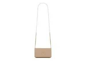 Saint Laurent Cassandre Phone Holder With Strap In Smooth Leather Dark Beige