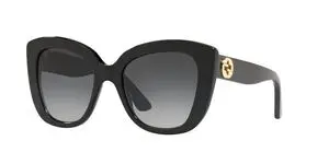 Gucci Gg Oversized Cat Eye Sunglasses - Black/gold (gg0327s/001)