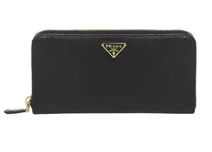 Prada Zip Around Wallet Large - Black