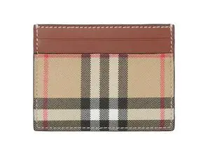 Burberry Vintage Check Card Case - Tan
