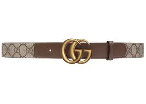 Gucci Gg Belt With Double G Buckle - Brown