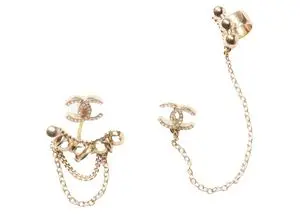 Chanel Metal And Strass Earrings - Gold