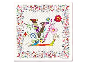 LOUIS VUITTON X Takashi Murakami Monogram Superflat Shawl - White