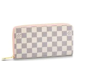 LOUIS VUITTON Zippy Wallet Damier Azur Rose Ballerine Lining