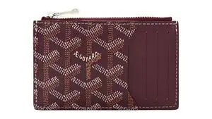 Goyard Bourbon Zipped Card Holder - Burgundy