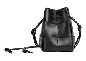 Bottega Veneta Drawstring Cassette Mini Intreccio - Black