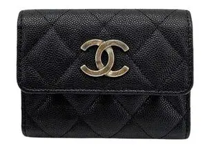Chanel Large Cc Logo Trifold Card Holder
