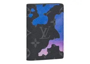 LOUIS VUITTON Pocket Organizer Sunrise Monogram Eclipse Black/grey/blue Multi