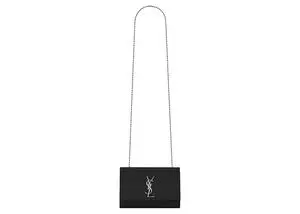 Saint Laurent Kate Chain Bag Small Grain De Poudre Embossed - Black