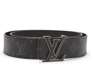 LOUIS VUITTON Initiales Reversible 40mm Belt Monogram Eclipse Taiga - Black