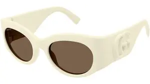 Gucci Oval Sunglasses - Ivory/brown (gg1544s/004)