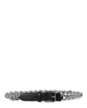 ALEXANDER MCQUEEN Chain-Trimmed Leather Belt