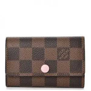 LOUIS VUITTON Key Holder Cles 6 Damier Ebene - Rose Ballerine