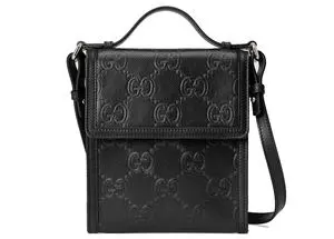Gucci Gg Embossed Messenger Bag - Black