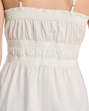 Aqua Smocked Dress - White