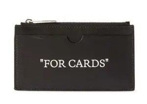 Off-White Quoteprint Leather Cardholder - Black