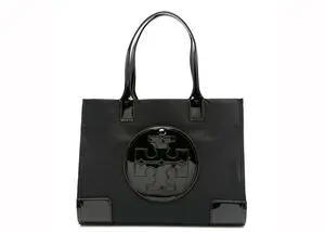 Tory Burch Ella Patent Small Tote - Black