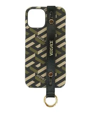 Versace Coated Canvas La Greca Iphone 12 Case - Green