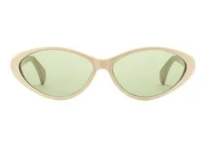 Gucci Cat Eye Frame Sunglasses - Shiny Ivory/green (733799 J0740 9230)