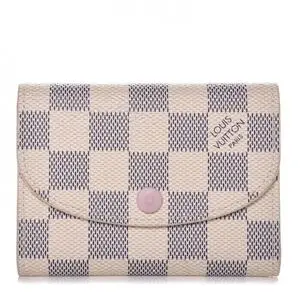 LOUIS VUITTON Coin Purse Rosalie Damier Azur Rose Ballerine