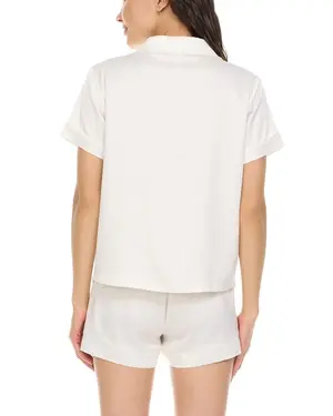 Flora Nikrooz Pearl Notch Collar Short Pajama Set - Ivory