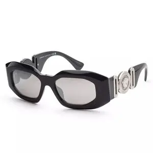 Versace Maxi Medusa Biggie Sunglasses - Black/light Grey Mirror (ve4425u/54226g)